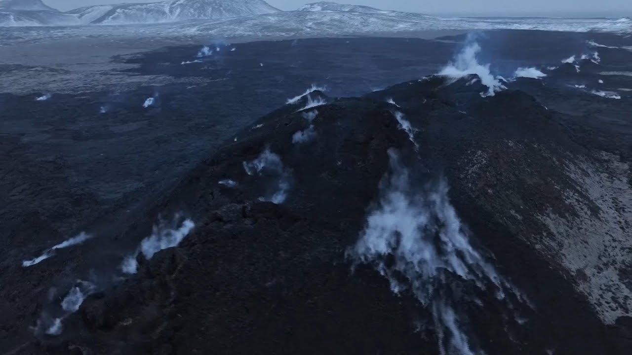 Drone footage shows Iceland volcano eruption aftermath, as Grindavik ...