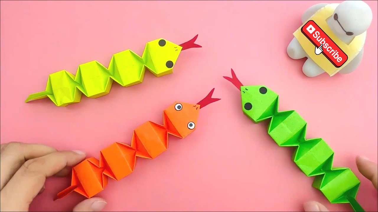 Craft Your Stress Away: DIY Handmade Origami Elastic Paper Snakes | Fun ...