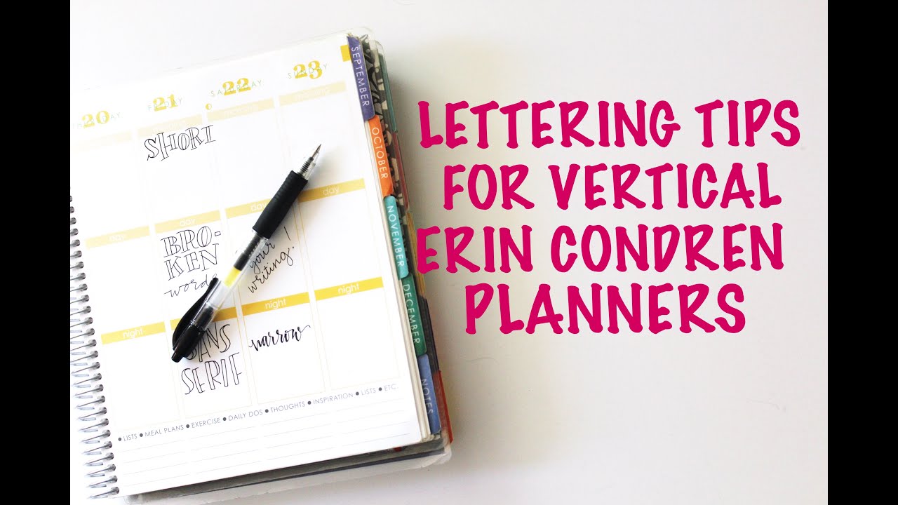 Planner Lettering Tips | Erin Condren Vertical - YouTube