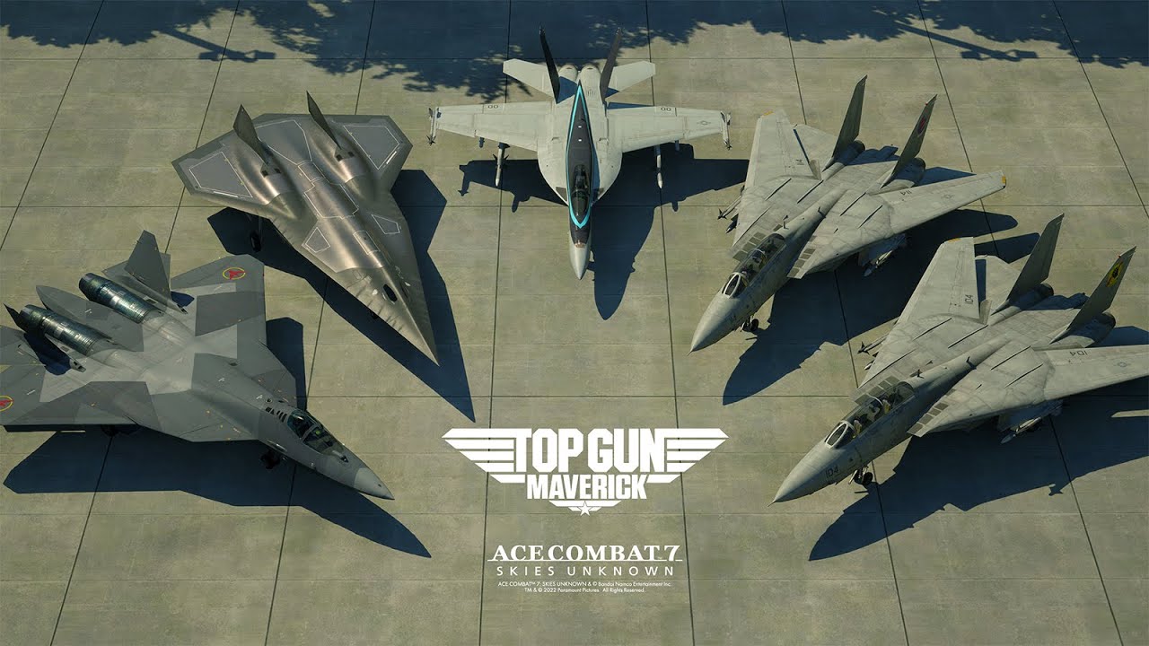'ACE COMBAT™ 7: SKIES UNKNOWN', '탑건 : 매버릭' 컬래버 DLC 소개 트레일러 - YouTube