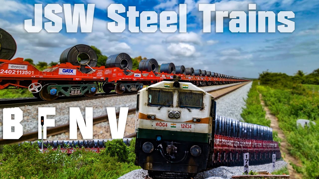 Elusive 58 Wagon BFNV Steel Trains of Jindal Steel | 4000 Ton 100km/h ...