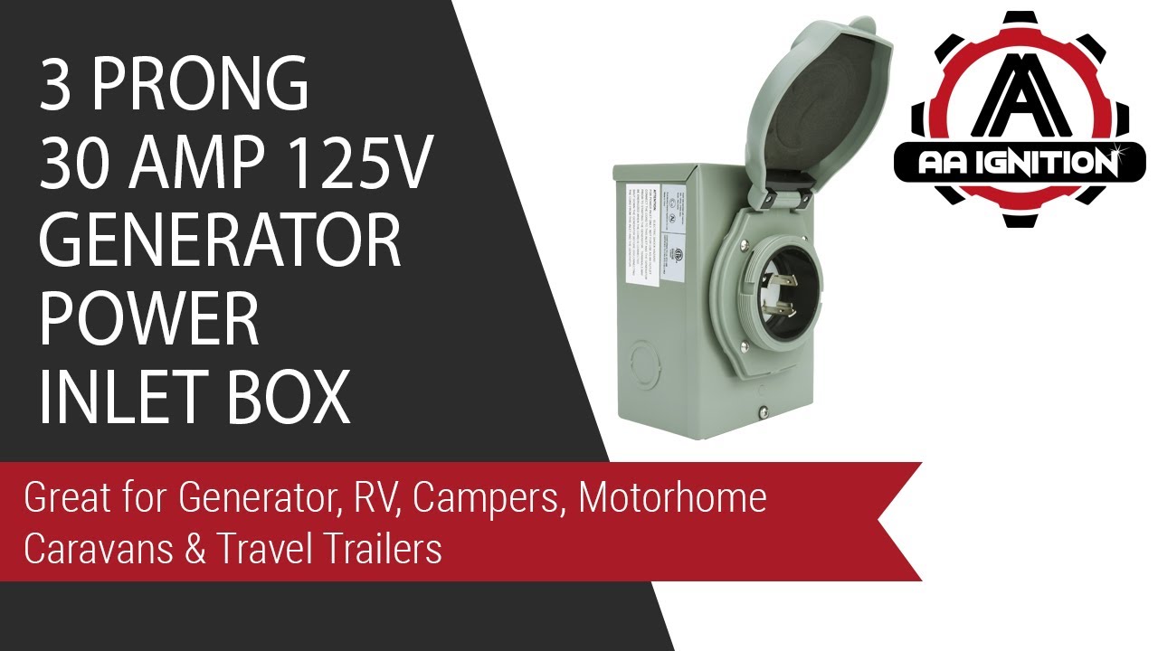 3 Prong 30 Amp 125V Generator Power Inlet Box - YouTube