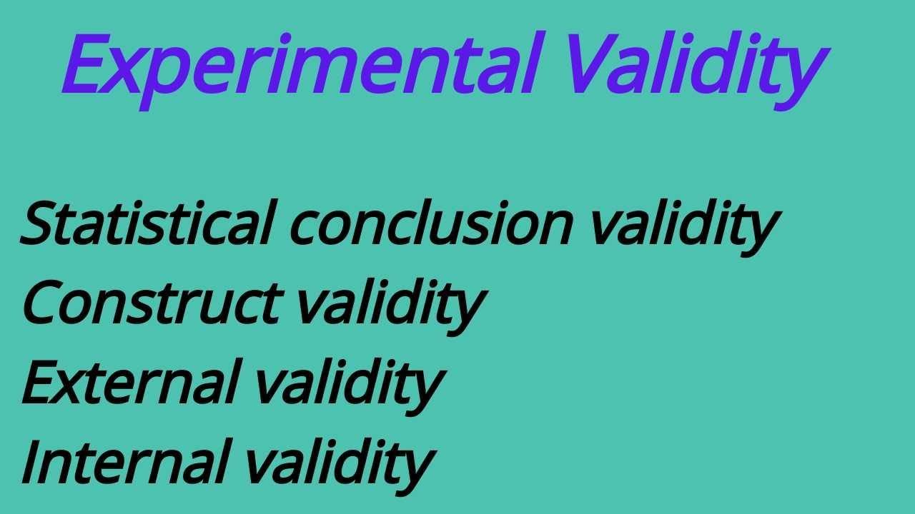 1. Experimental Validity and Statistical Conclusion Validity - YouTube