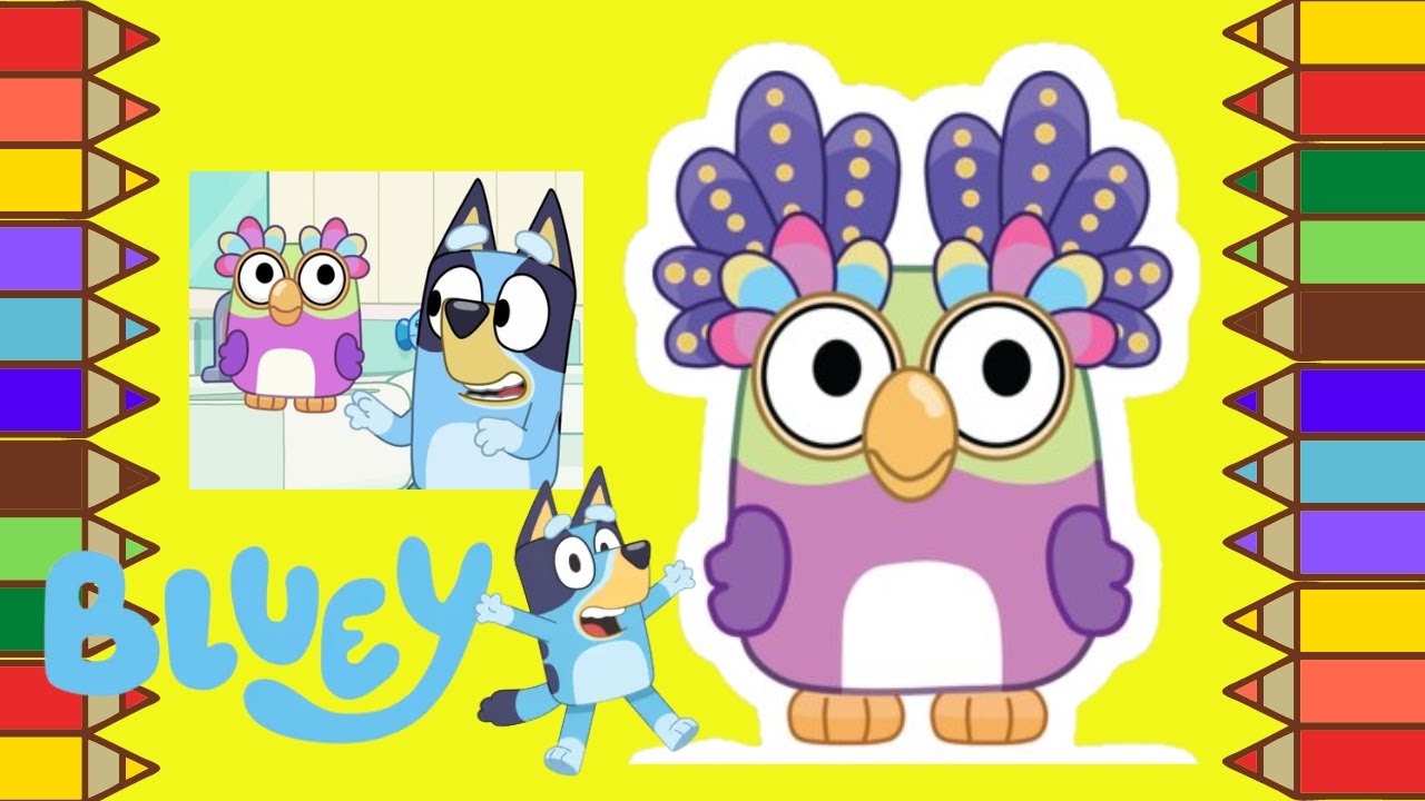 Colouring Bluey Funny Friend Chattermax - YouTube
