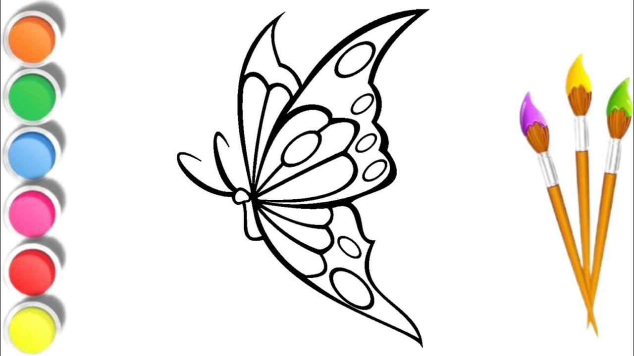 Butterfly Drawing Easy Step By Step | Cute Small Butterfly Drawing ...