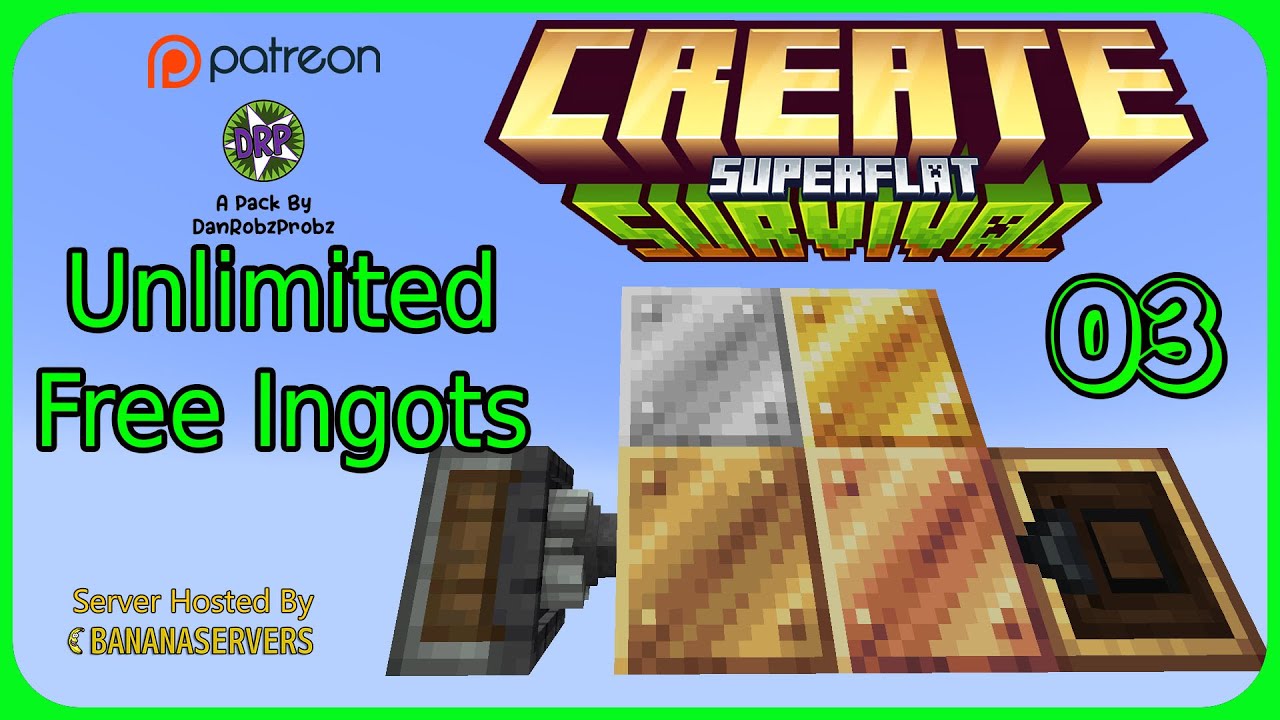 Create Superflat Survival Ep 03. Easy Create Ingot Farm #minecraft #create #tutorial #mobfarm ...
