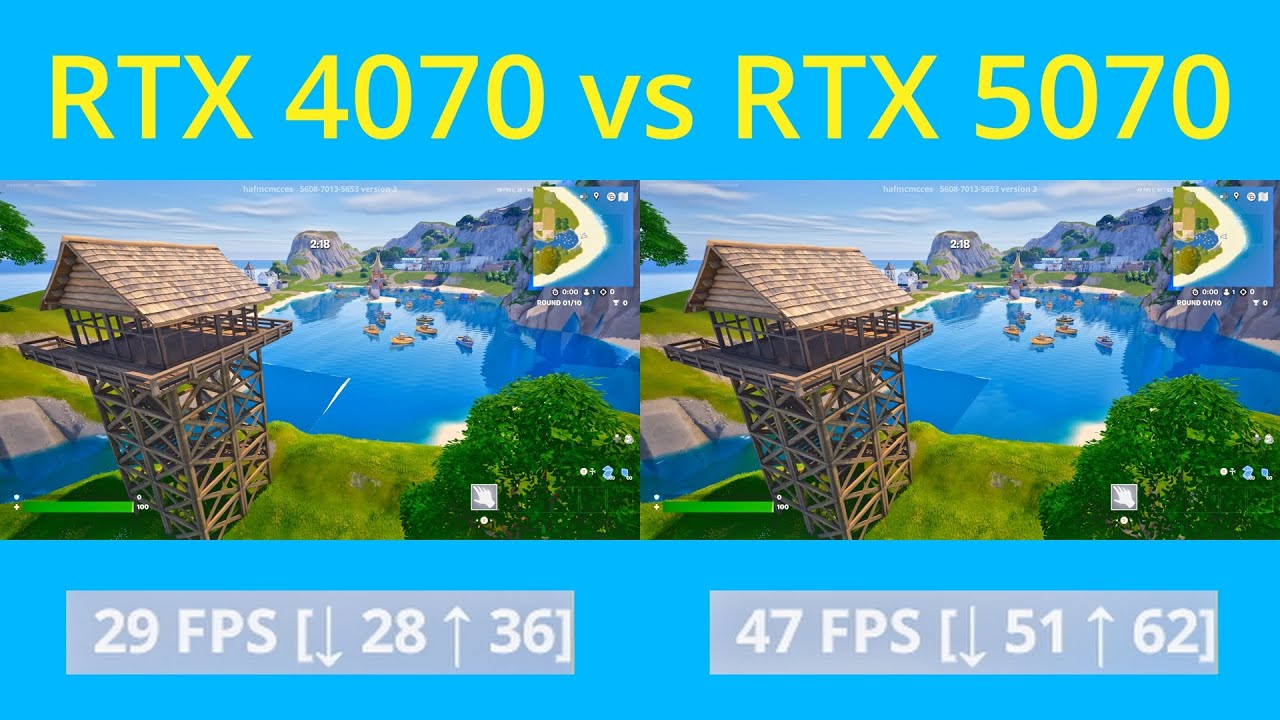 RTX 4070 vs RTX 5070 Fortnite Benchmark 4K Epic Graphics Settings - YouTube