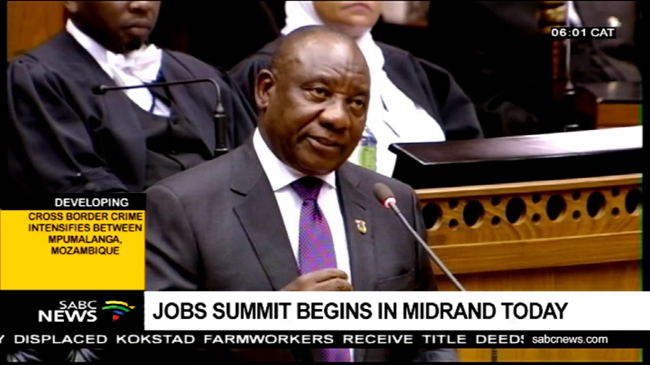 Jobs summit begins in Midrand Thursday - YouTube