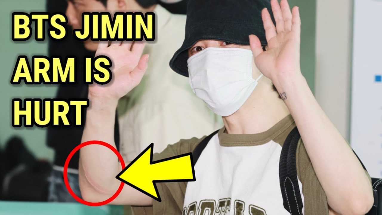 BTS Jimin Arm is Hurt - Jimin Leaving For London To Attend Dior Event ...