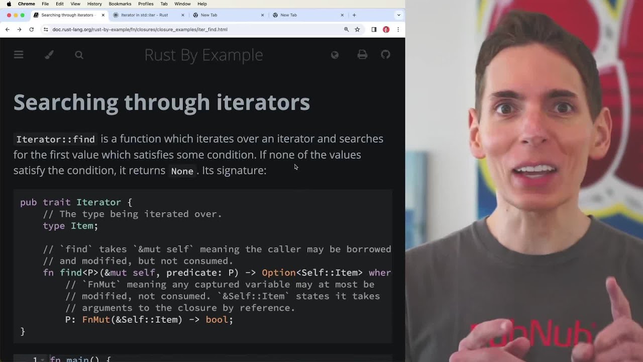 Rust By Example Iterator Find And Iterator Position Youtube