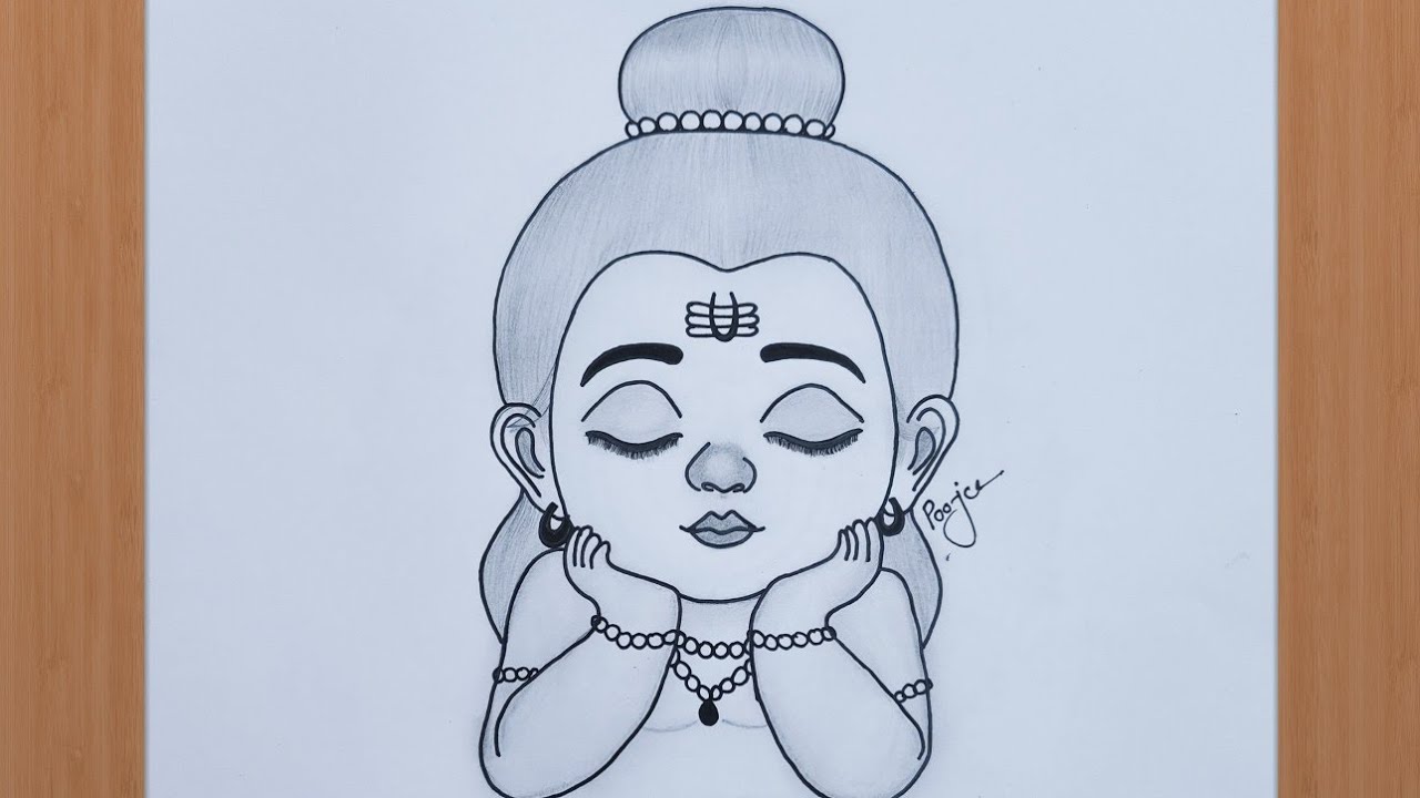Bal Shiva Drawing Easy Step by Step | How to Draw Bholenath | Shivratri ...