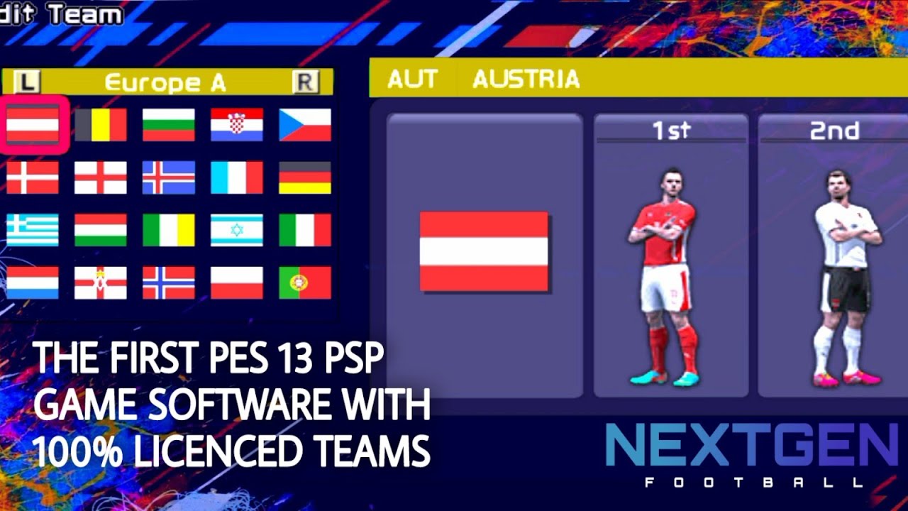 THE FIRST PES 13 PSP GAME SOFTWARE WITH 100% LICENCED TEAMS - YouTube