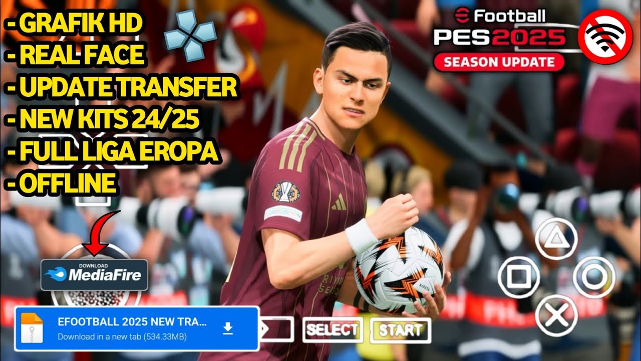 eFootball Pes 2025 PPSSPP Final Update kits 24/25 Real Face Best HD ...