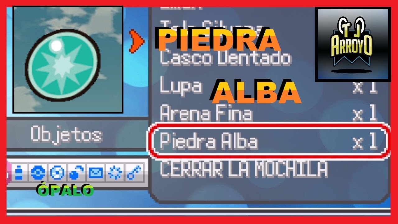 🌚 ¿DÓNDE y cómo conseguir PIEDRA ALBA en POKÉMON ÓPALO (juego completo ...