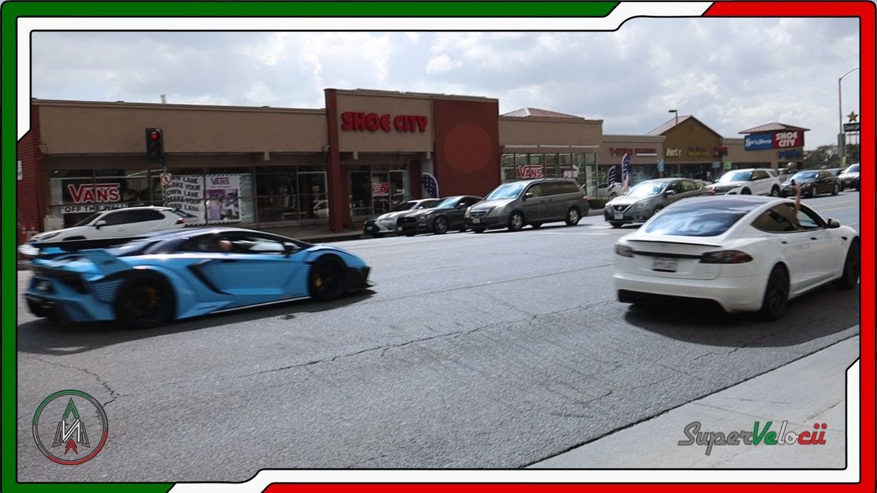 Liberty Walk Lamborghini Aventador VS Tesla Model S Plaid - YouTube