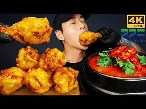 ASMR FRIED CHICKEN & SPICY SEAFOOD SOUP MUKBANG 먹방 | COOKING & EATING SOUNDS | Zach Choi ASMR