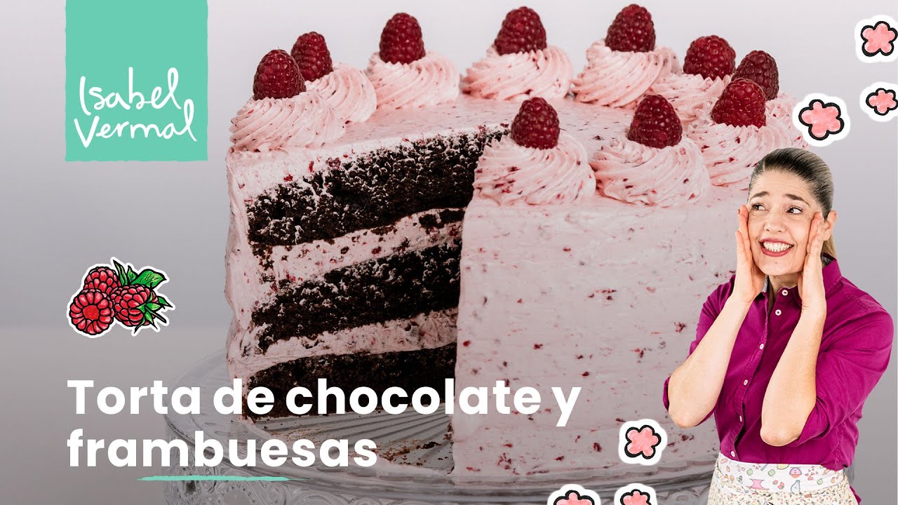 Torta de chocolate y crema de manteca de frambuesas - YouTube