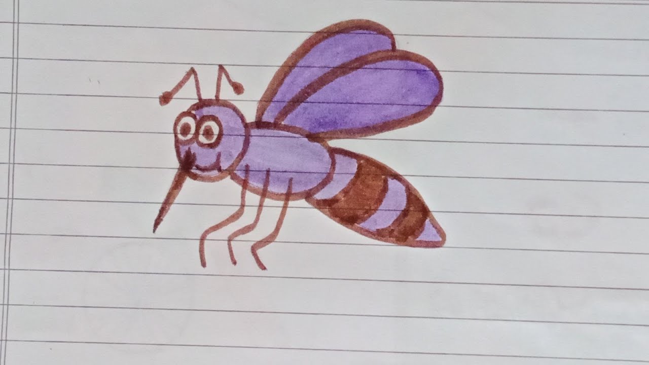 simple mosquito Drawing /mosquito Drawing for beginners/mosquito ...