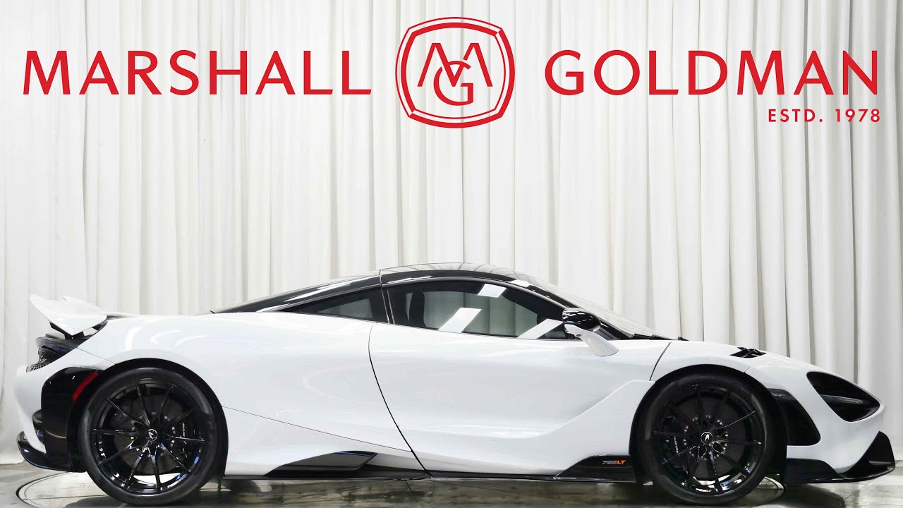 2021 McLaren 765LT in White over Carbon Black for sale - YouTube