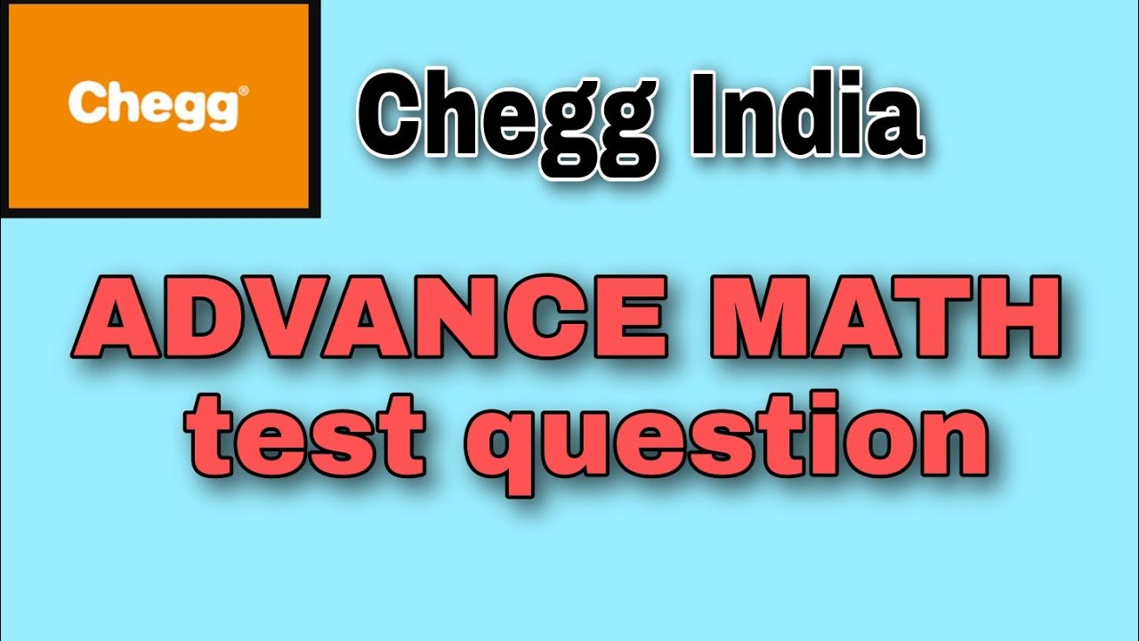 [HINDI] chegg advance math test question / there are 12 question - YouTube