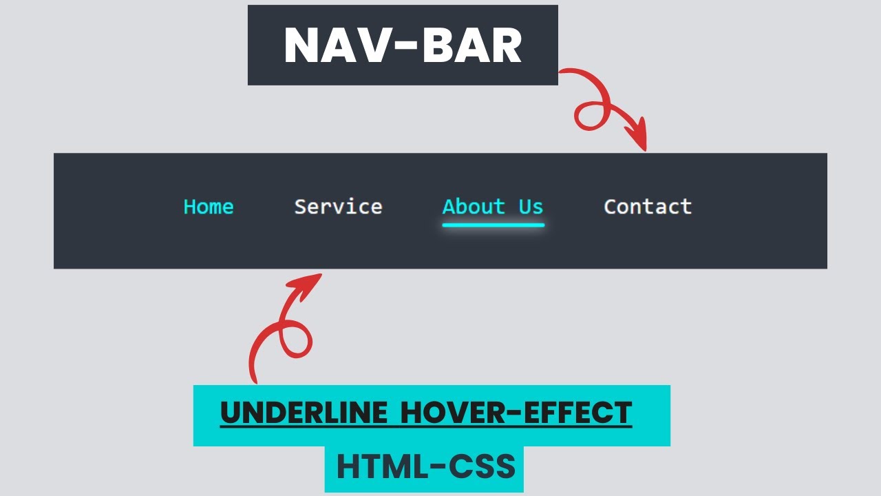 How to Create a Nav-Bar with Stylish Hover Underline Effect | HTML & CSS - YouTube