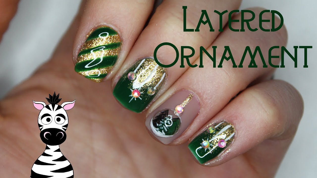 3D Evergreen Tree Layered Ornament Gel Nail Art Tutorial | Madam Glam ...
