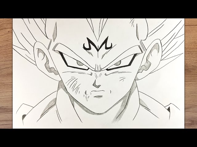 Dbz Majin Vegeta Drawings Majin Vegeta Mechanical Pencil Sketch