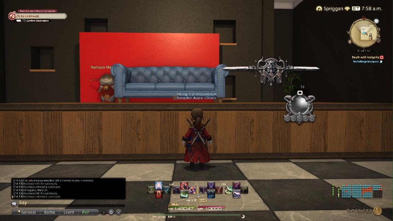 FINAL FANTASY XIV How to lift items such as sofas and tables off the ...