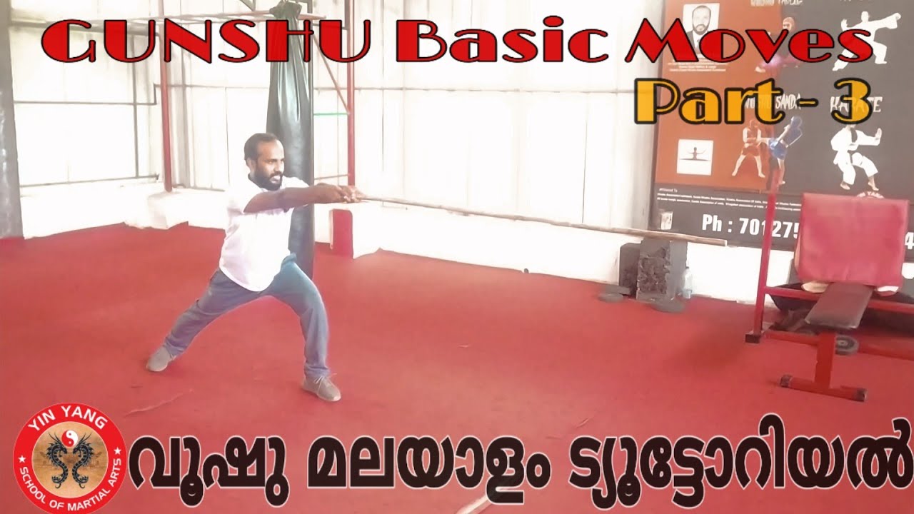 GUNSHU (Kungfu Staff) Basic Moves Part 3 | Malayalam Tutorial - YouTube