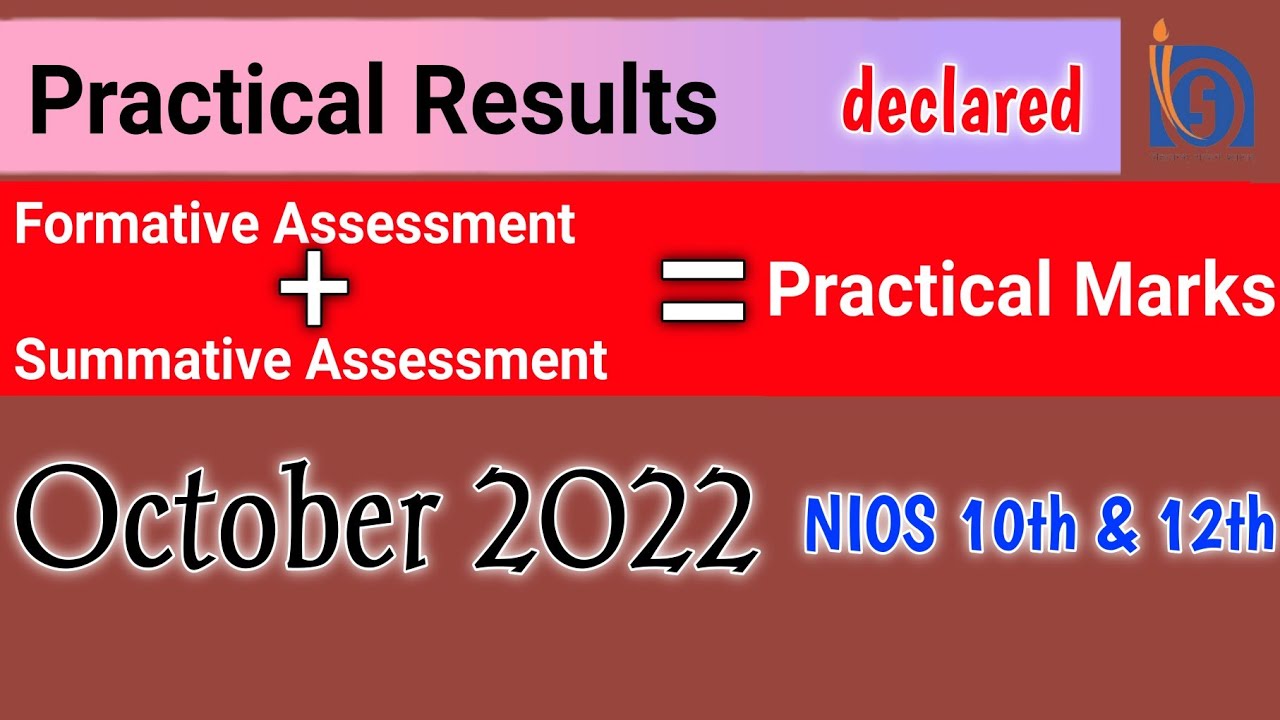 nios Practical results || declared || October 2022 || Formative ...