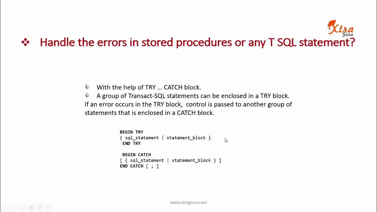 6 PPT SQL Error handling - YouTube
