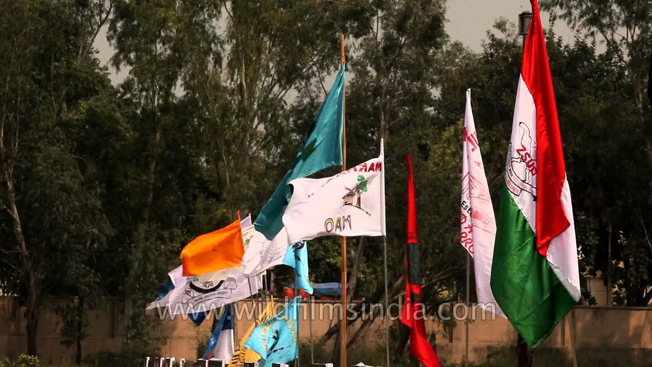 Flags of different tribes hoist - at the 50th Naga Fest'13 - YouTube