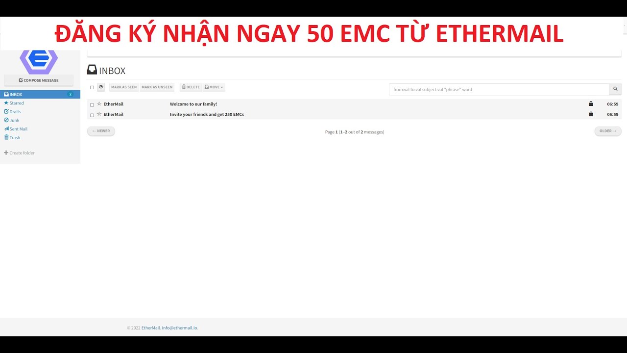 Đăng Ký Nhận Ngay 50 EMC Từ Ethermail - Dự Án Đã Raised 3M $ - YouTube