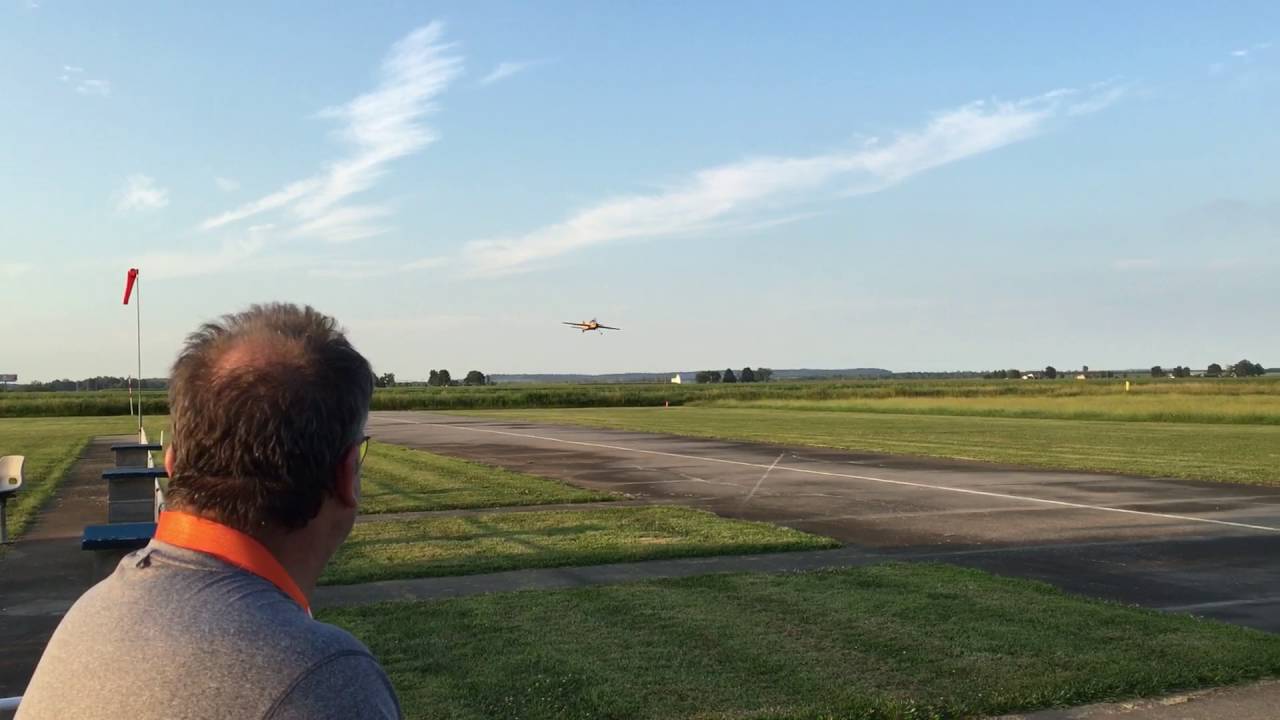 Larry and his pattern plane low passes over runway - YouTube