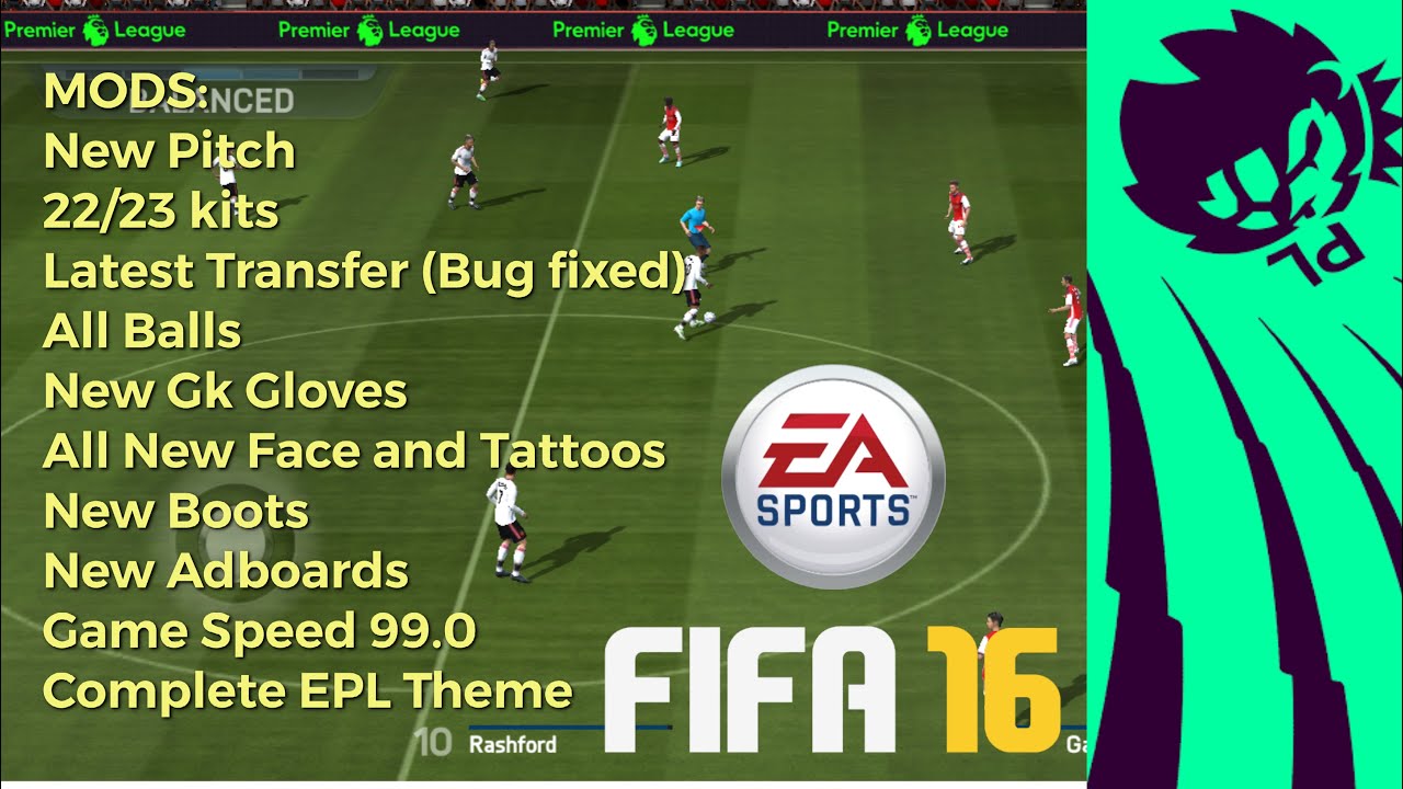 FIFA 16 MOBILE MOD 23 | NEW FACE AND TATTOOS | MAX GAME SPEED | ALL ...
