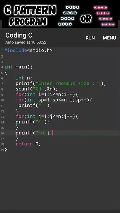 Star Pattern Program In C || C Programming #shorts #basiccode #cprogramming - YouTube