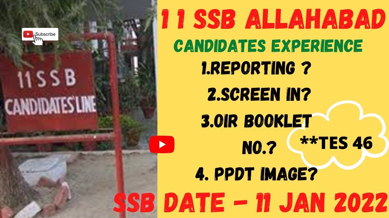 11 SSB Allahabad SSB Details | Reporting, OIR, PPDT Image#ssb# ...
