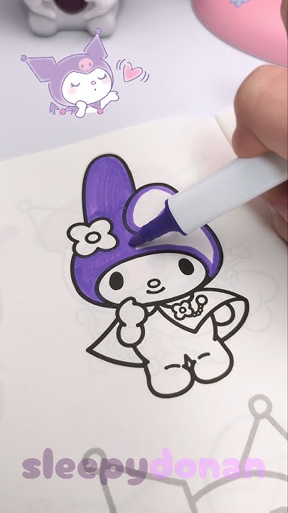 Color My Melody with Kuromi's colors!💜💗 #kuromi #mymelody #sanrio # ...