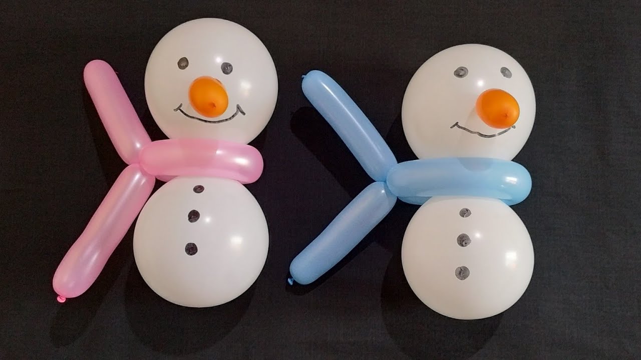 How to make a balloon snowman ☃️ - intwist - YouTube