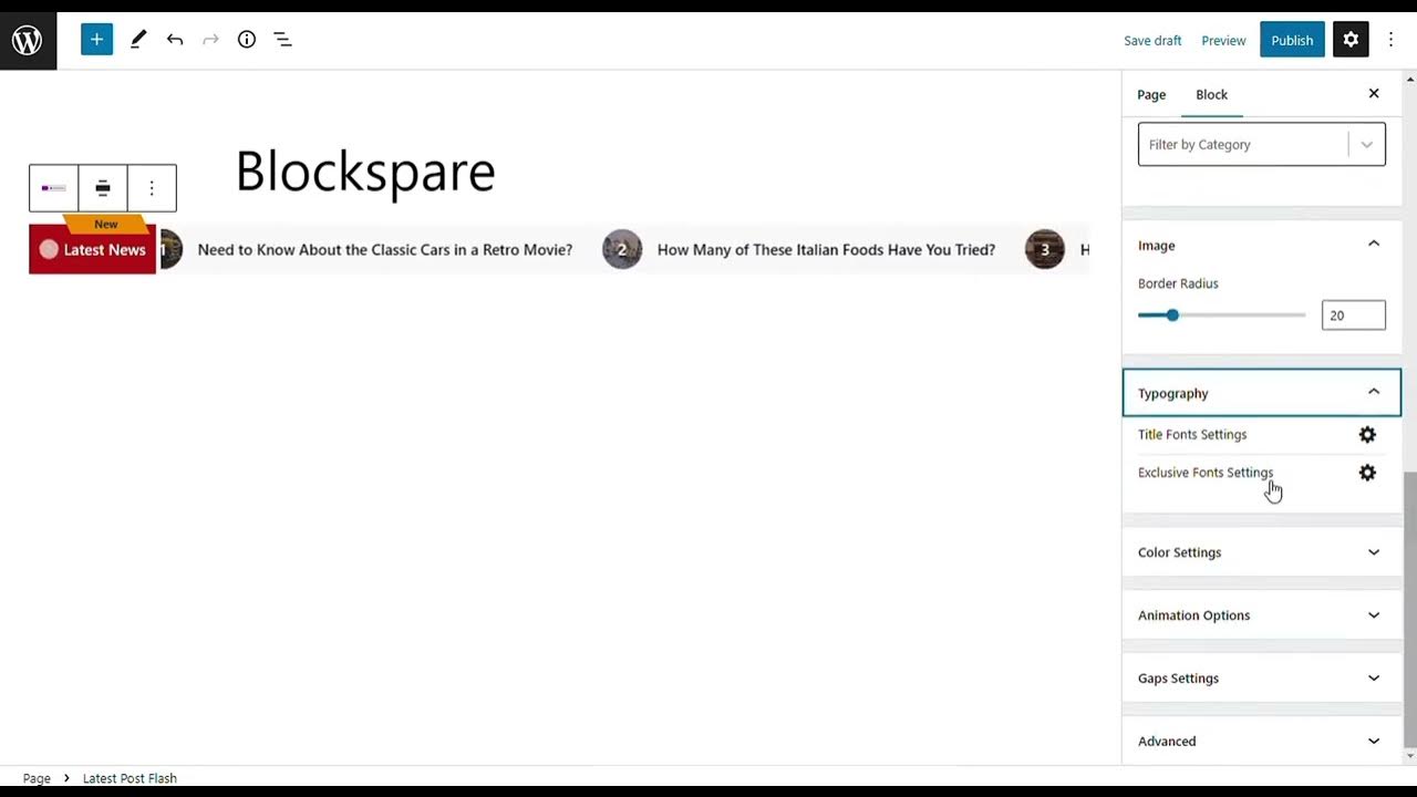 How to insert and design Flash Post Block in WordPress Gutenberg Editor? - YouTube