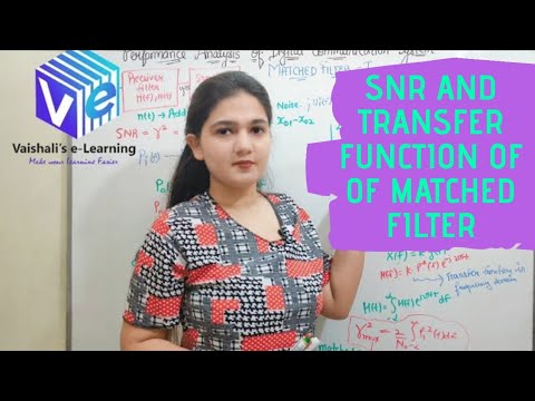 L 8 | Introduction to Matched Filter | SNR of Matched Filter | Transfer ...