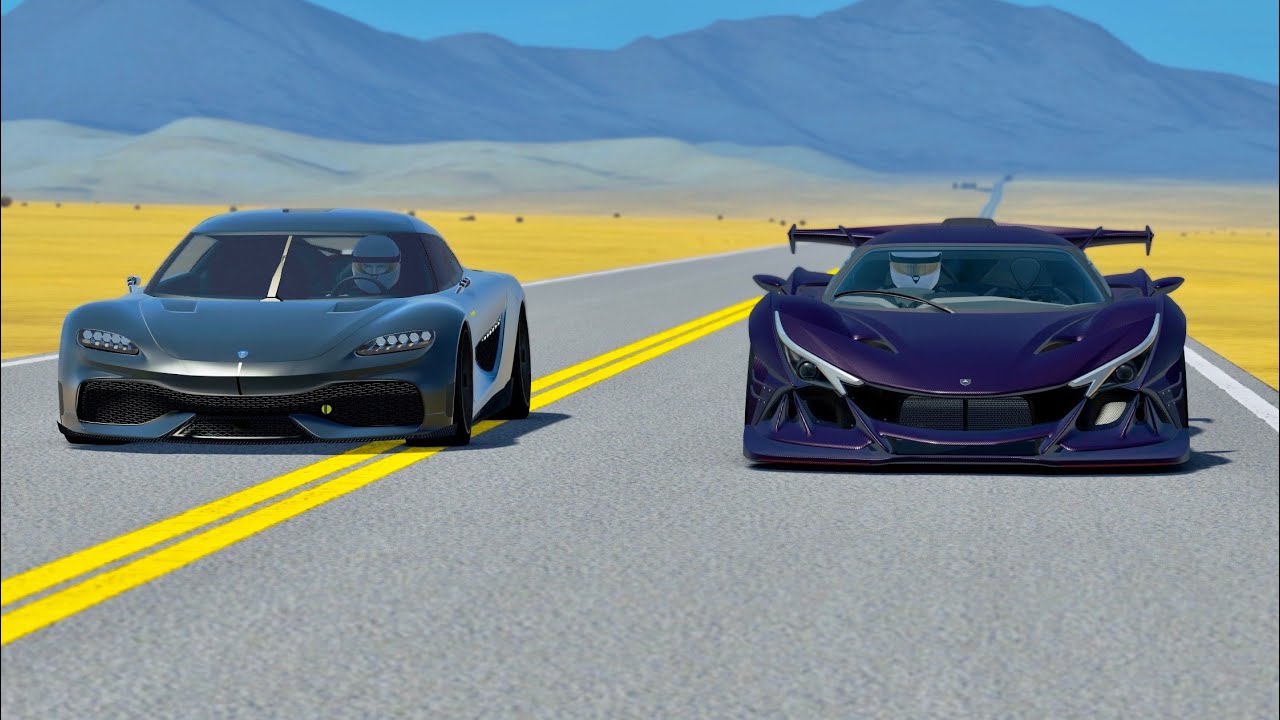 Koenigsegg Gemera vs Apollo Intensa Emozione - Desert Drag Race 40 KM ...