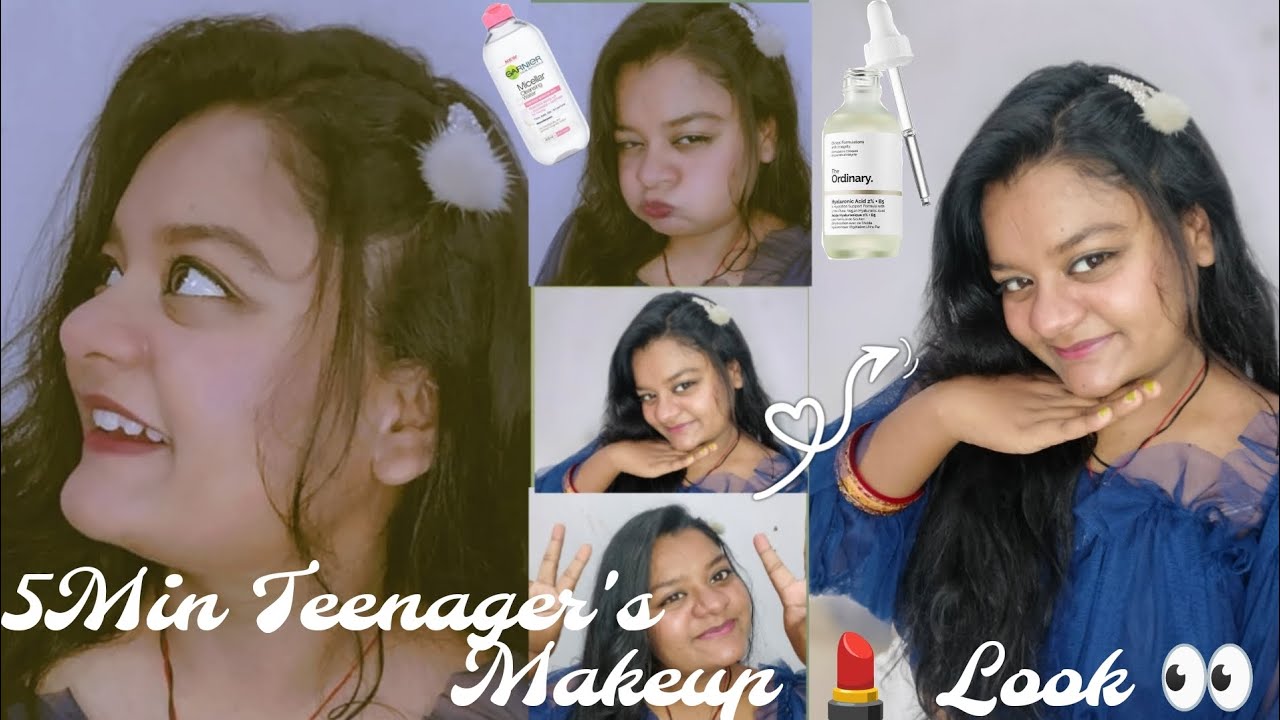 5 Min Everyday Teenager Makeup 💄 Look👀|| How to do 5 min Teenager Look ...