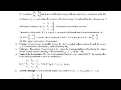 Determinant - Adjoint of Matrix - YouTube