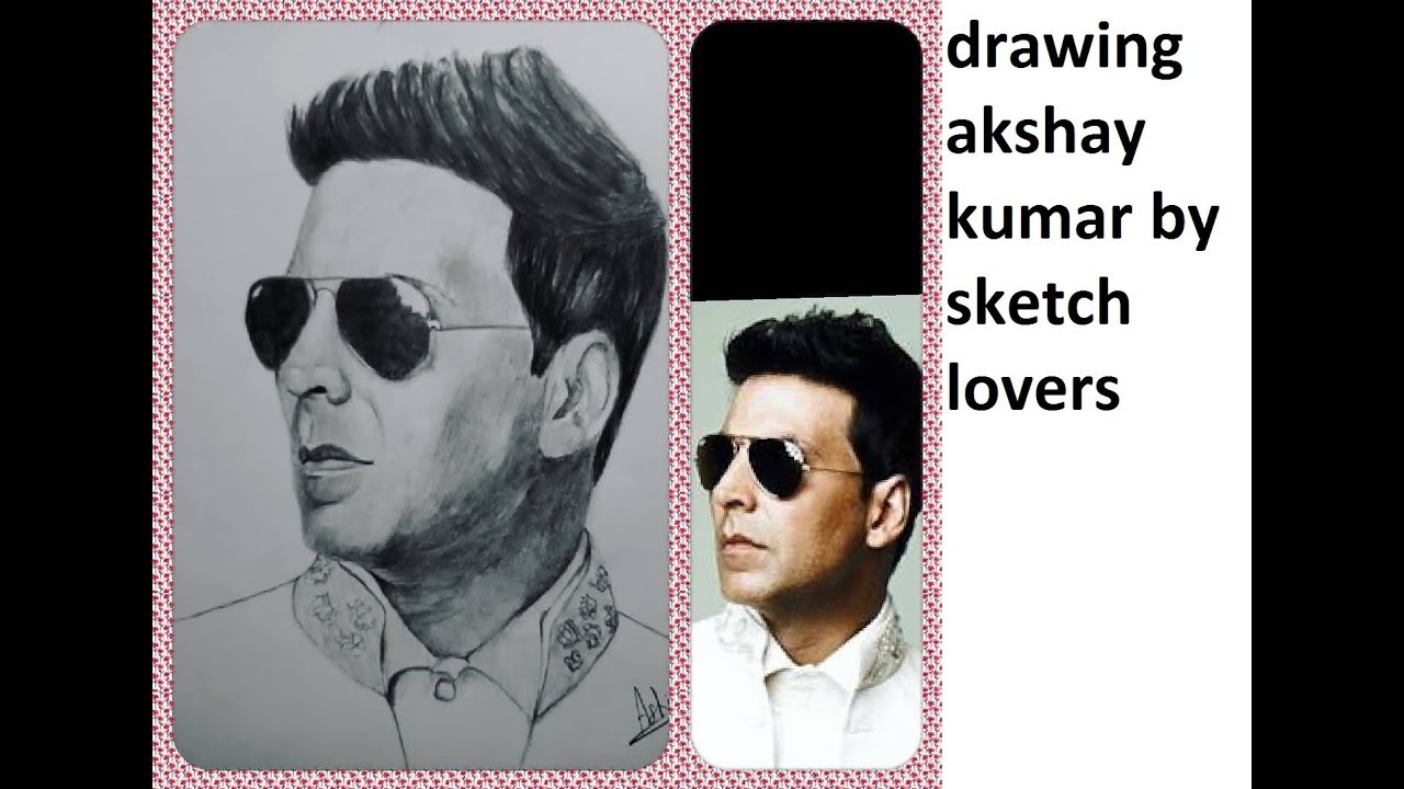 Drawing Akshay kumar by sketch lovers - YouTube