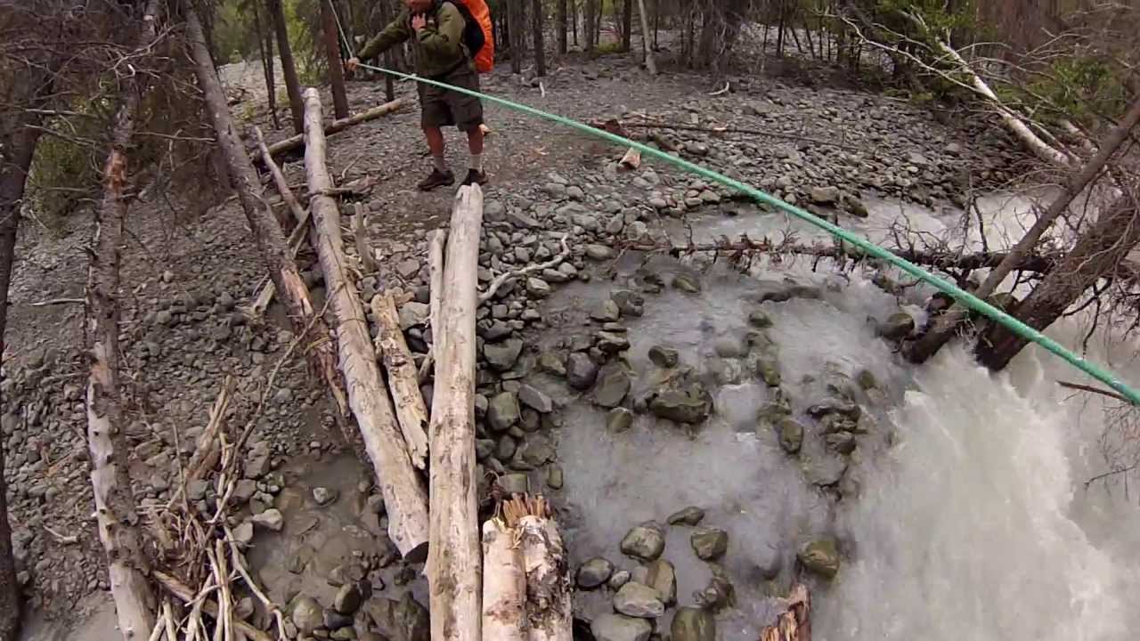 Sketchy bridge on the Girdwood to Eagle river hike - YouTube