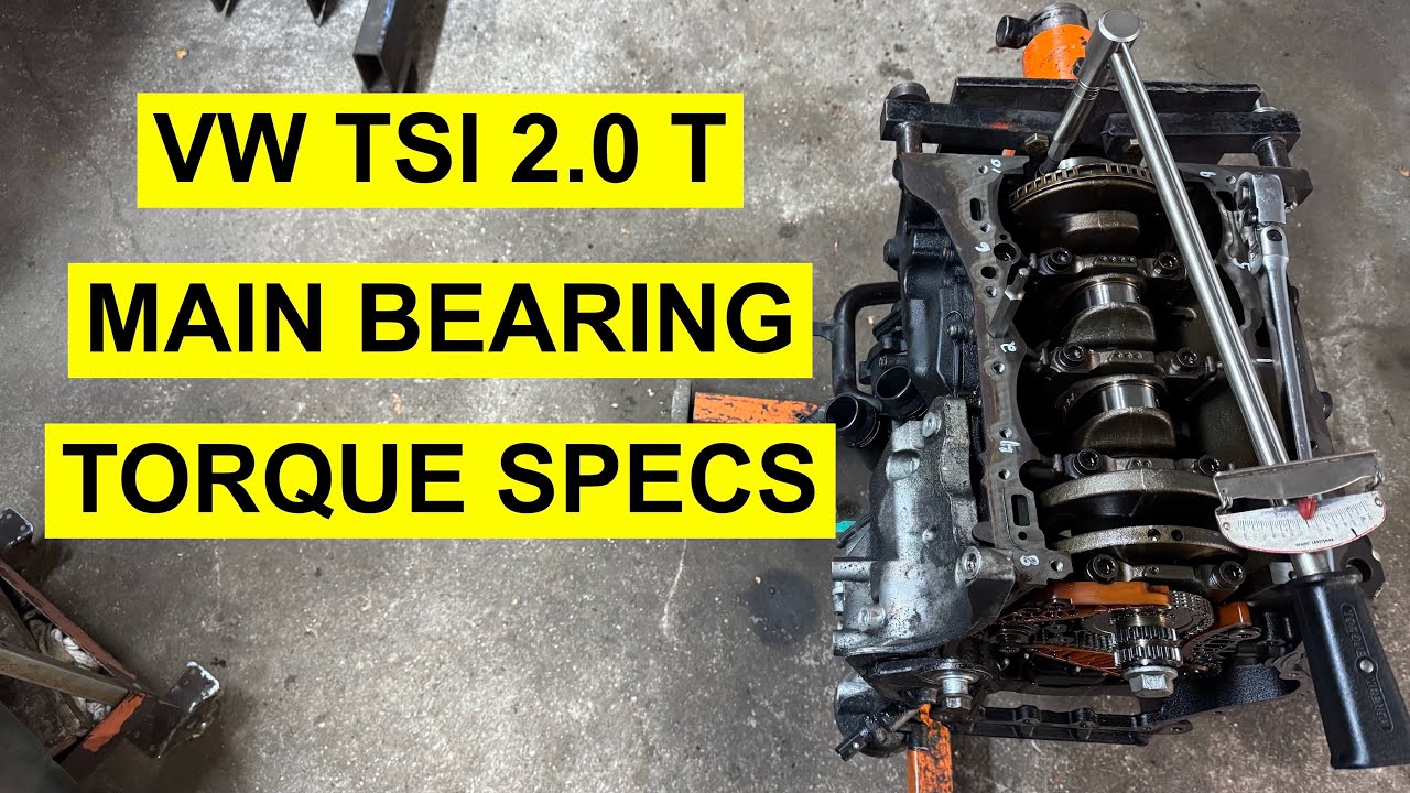 VW / AUDI TSI 1.8 & 2.0 Turbo Main Bearing Cap Torque Specs & Sequence - 2009 & Up - YouTube