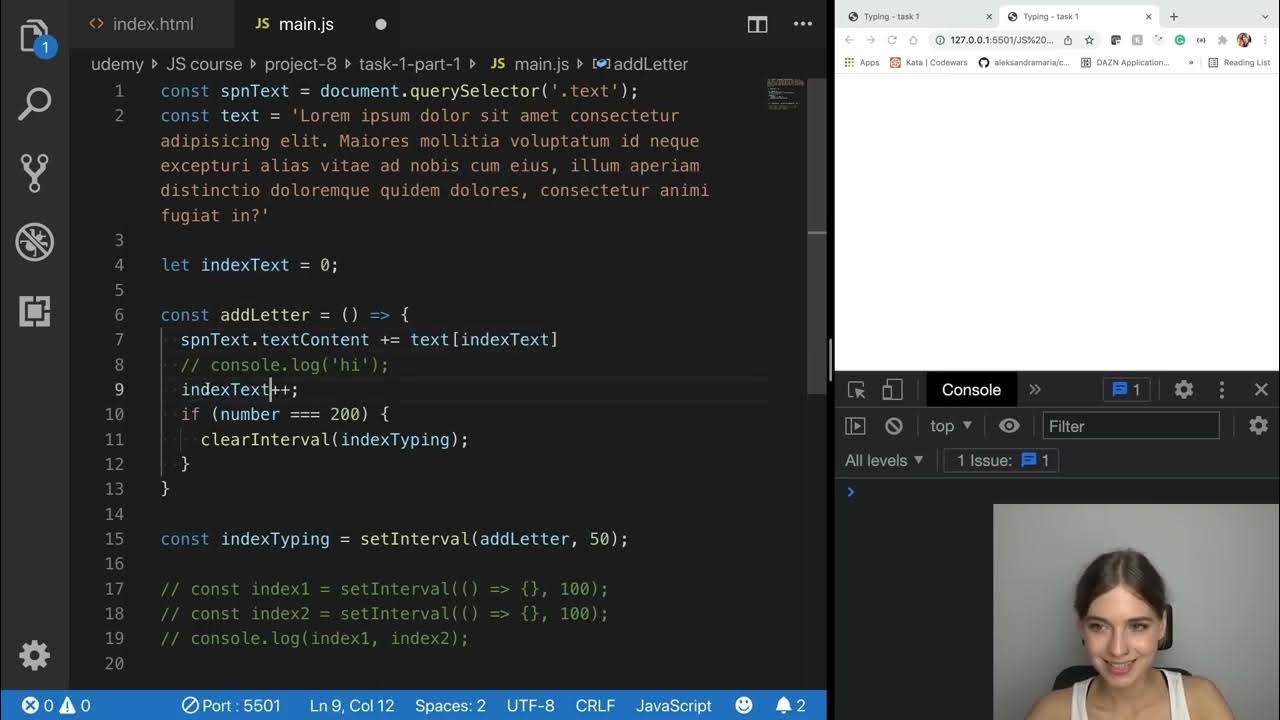 Typewriter Effect and Challenge in JavaScript: Expanding Text with Pause Delays [Project 8 ...