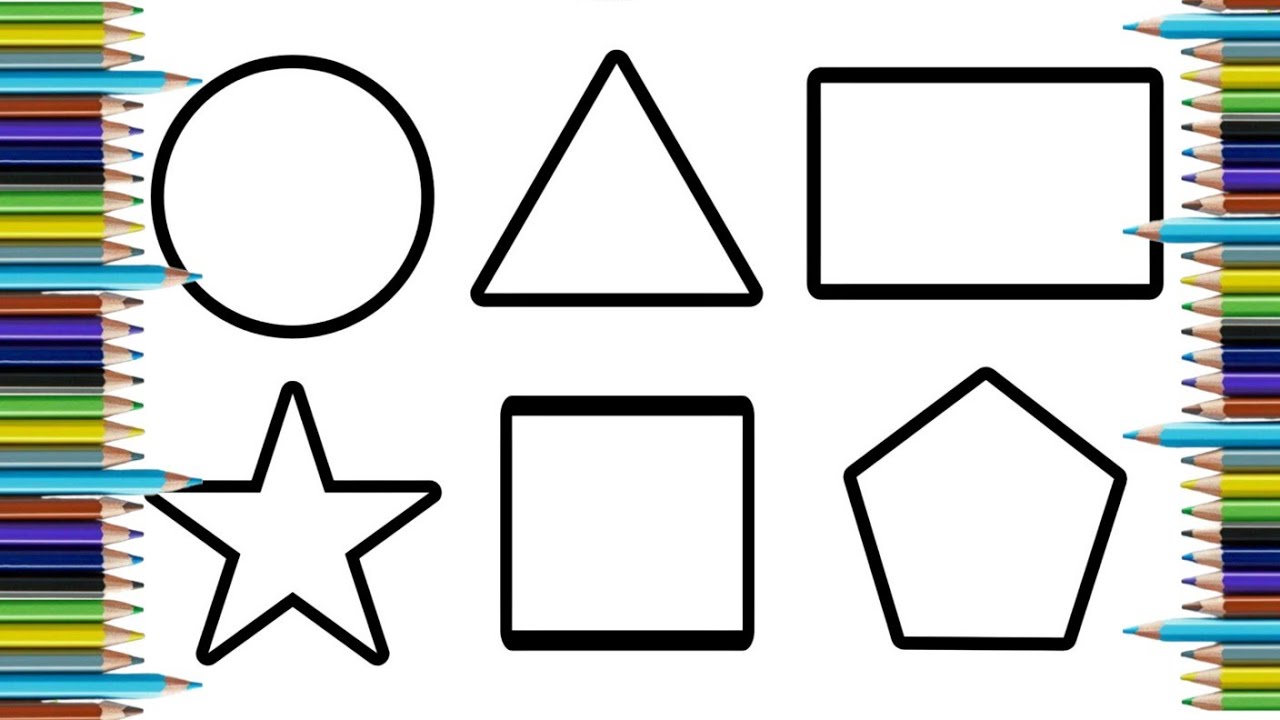 Name and colour the shapes,Names of shapes,Names of colors drawing and ...