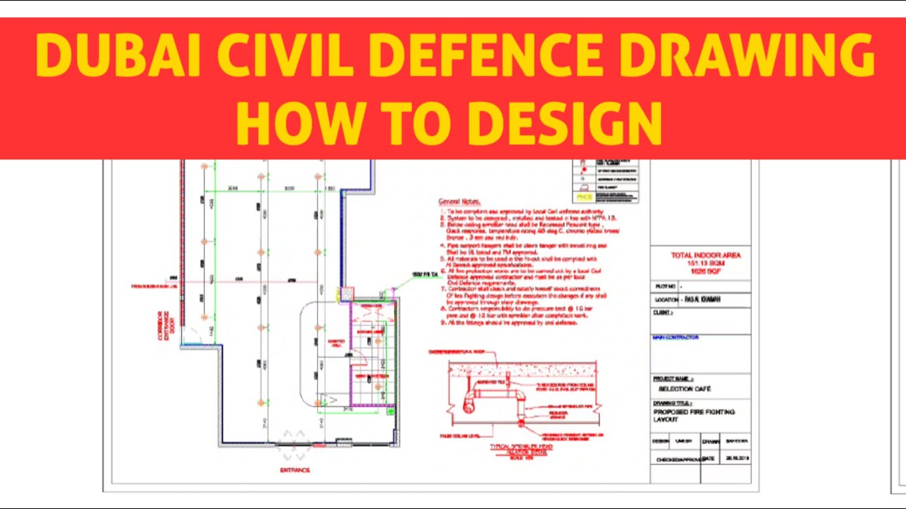 DUBAI CIVIL DEFENSE DRAWING HOW TO DESIGN | HOW TO DEDIGN DUBAI CIVIL ...